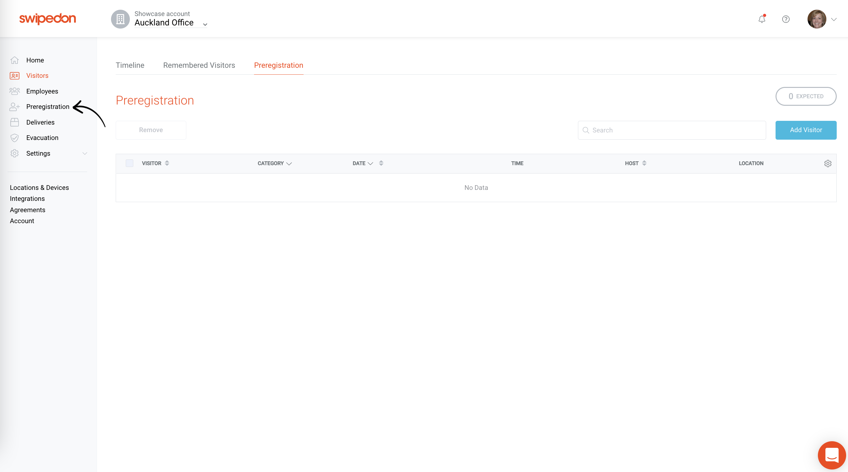 Visitor preregistration